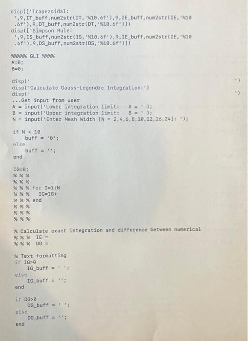 Solved \% YOUR PROGRAM SHOULD ASK FOR: % 1) Bounds of | Chegg.com
