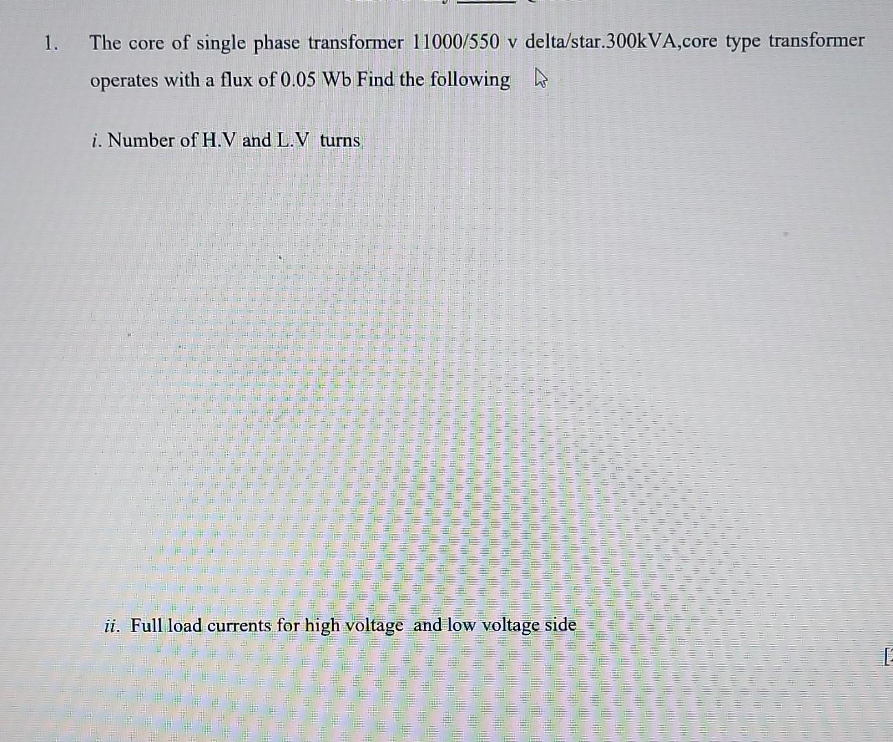 Solved Which of following of transformer characteristics | Chegg.com