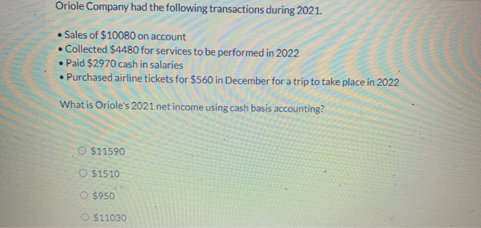 Solved Oriole Company had the following transactions during | Chegg.com