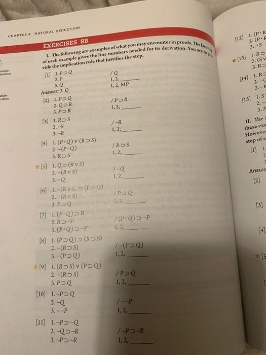 Solved CHAPTER NATURAL DEDUCTION EXERCISES 8B of each | Chegg.com
