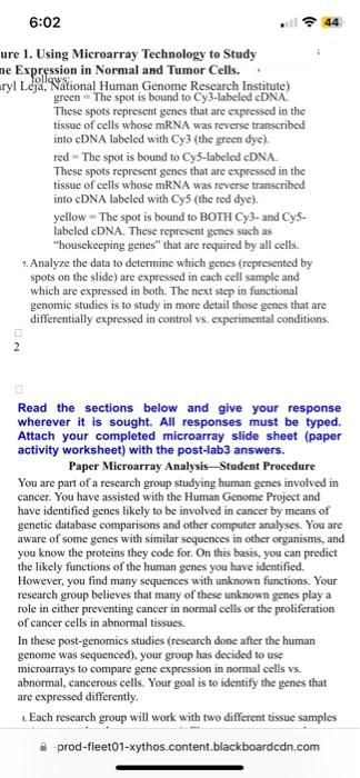 6. Read the microarray using an instrument that | Chegg.com