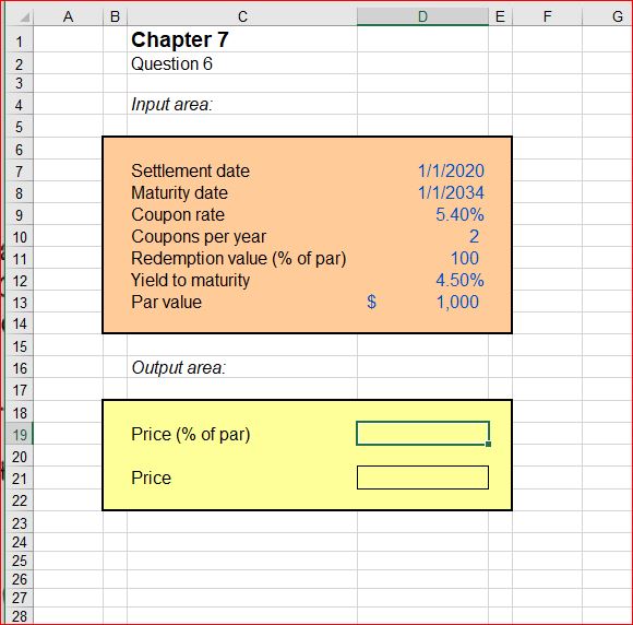 Solved Can you show me the Excel formula with a detailed | Chegg.com