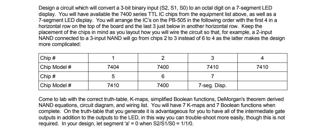 Solved Design a circuit which will convert a 3-bit binary | Chegg.com