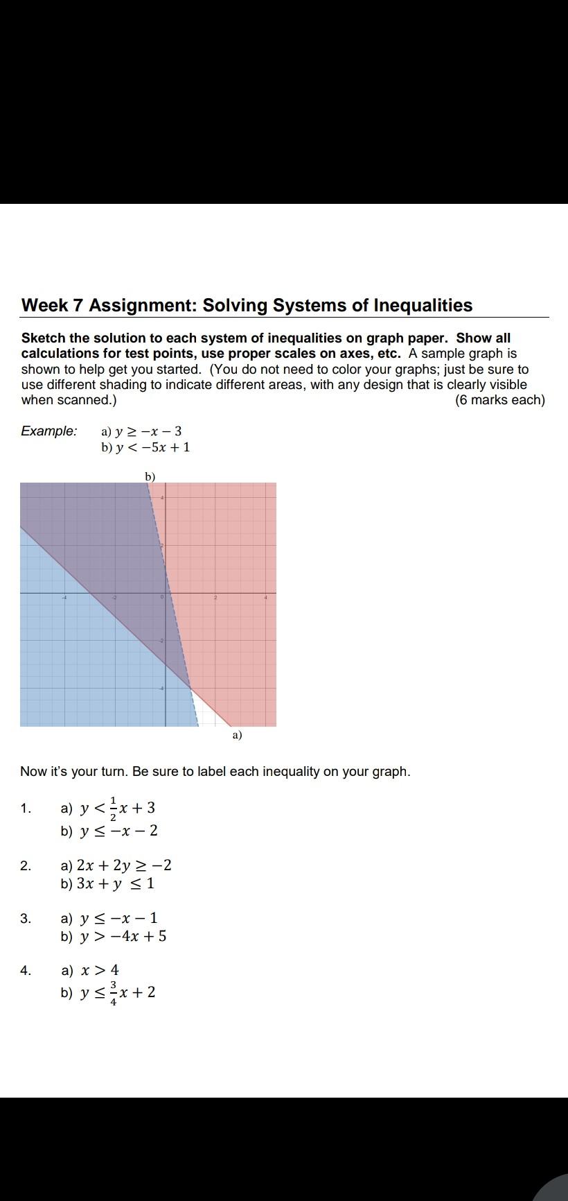 Solved Week 7 Assignment: Solving Systems of Inequalities | Chegg.com