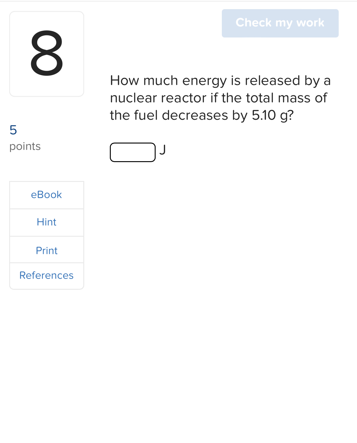 Solved How much energy is released by a nuclear reactor if | Chegg.com