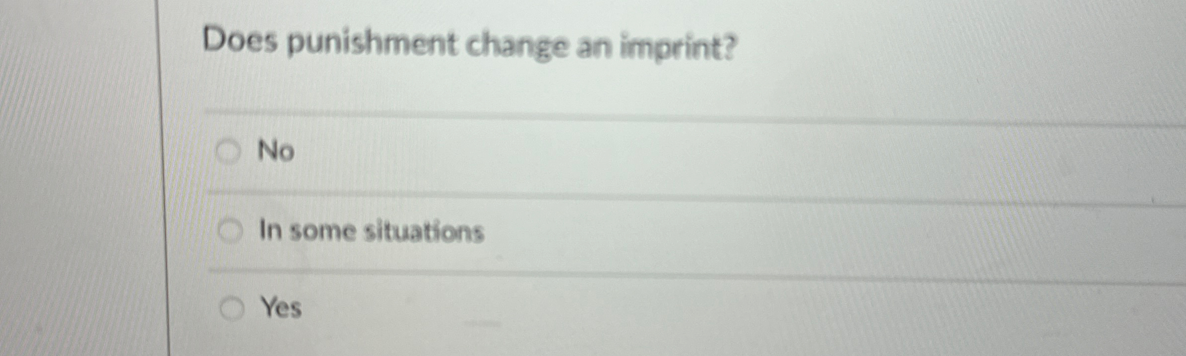 Solved Does punishment change an imprint?NoIn some | Chegg.com