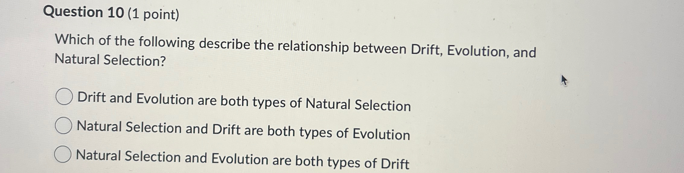Solved Question 10 (1 ﻿point)Which of the following describe | Chegg.com