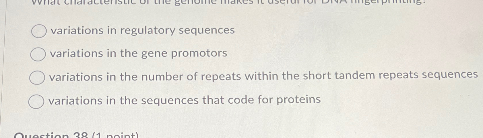 Solved ﻿variations in regulatory sequencesvariations in | Chegg.com