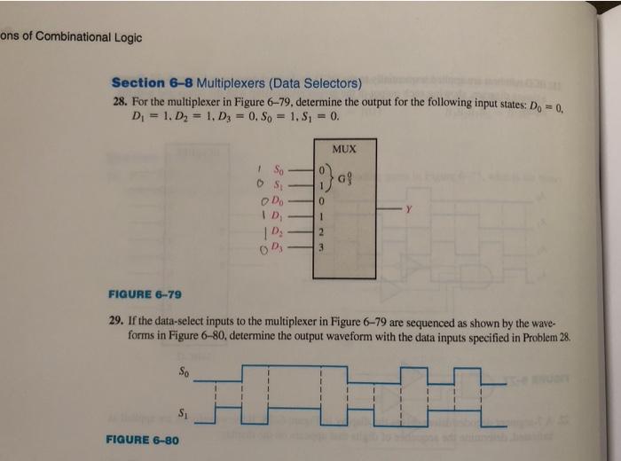 Solved ons of Combinational Logic Section 6-8 Multiplexers | Chegg.com