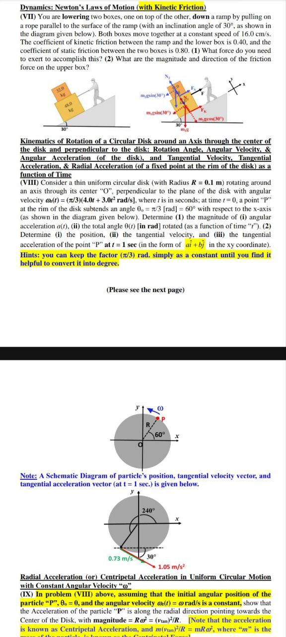 Solved Dynamics: Newton's Laws of Motion (with Kinetic | Chegg.com