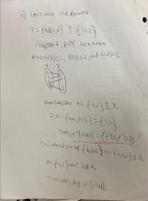 Solved 6. Let X and Y be sets, A⊆X, and f:X→Y. (a) Prove | Chegg.com