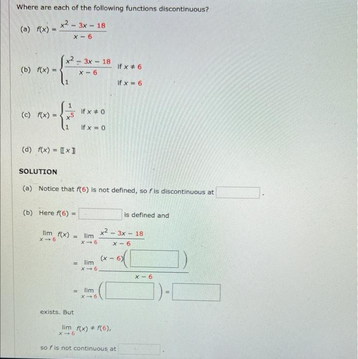 Solved Where are each of the following functions | Chegg.com