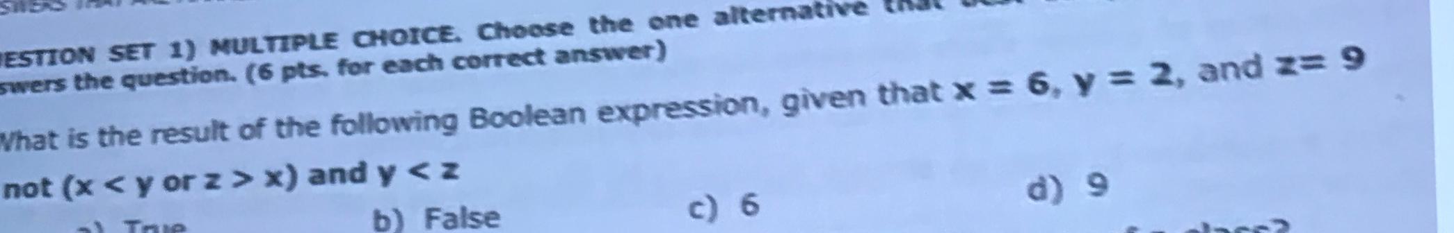 Solved ESTION SET 1) ﻿MULTIPLE CHOICE. Choose the one | Chegg.com