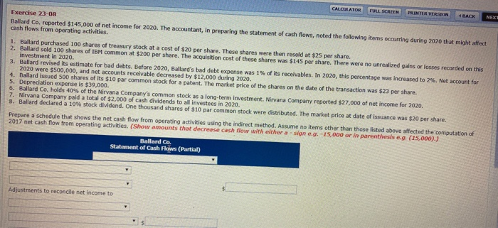 Solved CALCULATOR FULL SCREEN PRINTER VERSION BACK Exercise | Chegg.com
