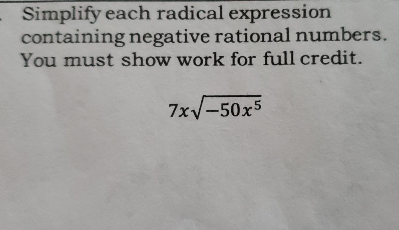 Solved Simplify each radical expression containing negative | Chegg.com