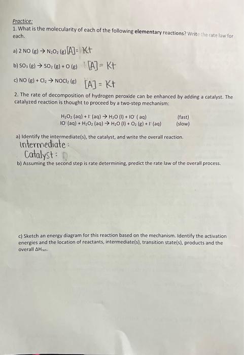 Solved Mechanisms of Reactions Worksheet Group Members: | Chegg.com