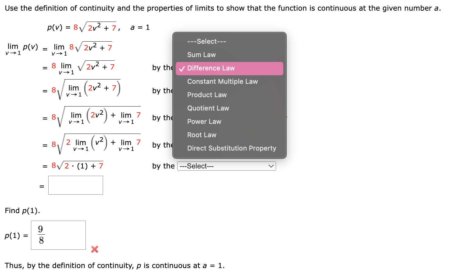 Solved Use the definition of continuity and the properties | Chegg.com