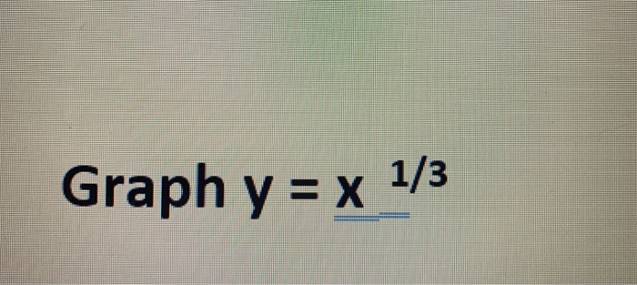 Solved Graph y = x 1/3 | Chegg.com