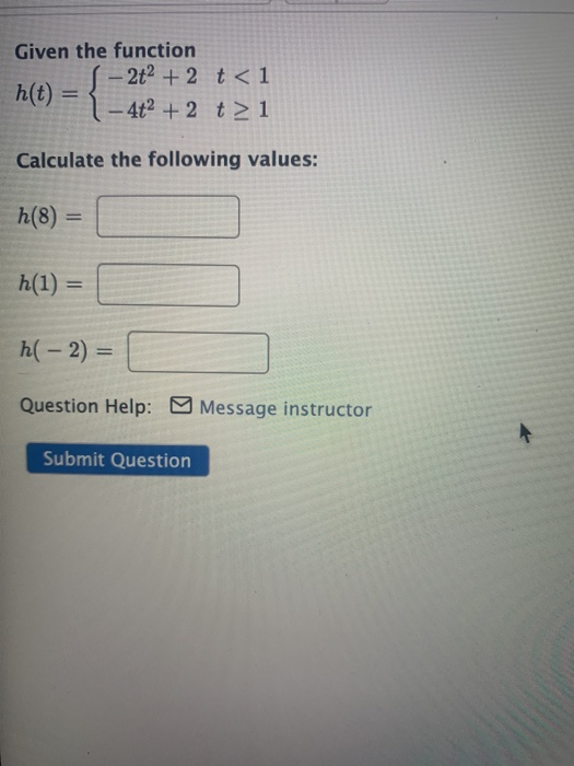 Solved Given the function (-2t2 + 2 t