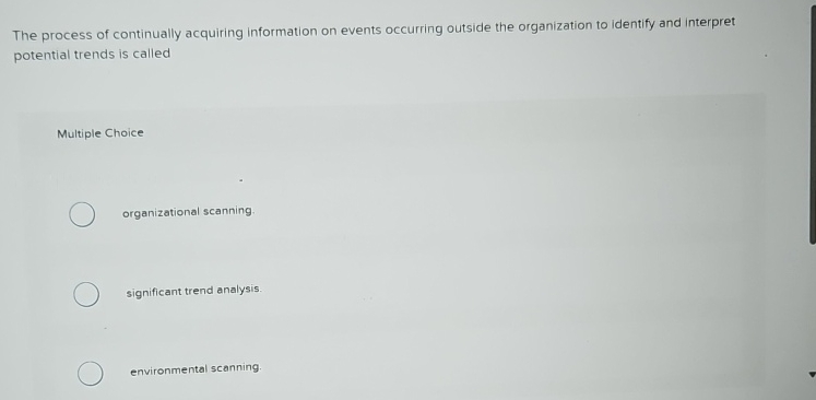 Solved The process of continually acquiring information on | Chegg.com