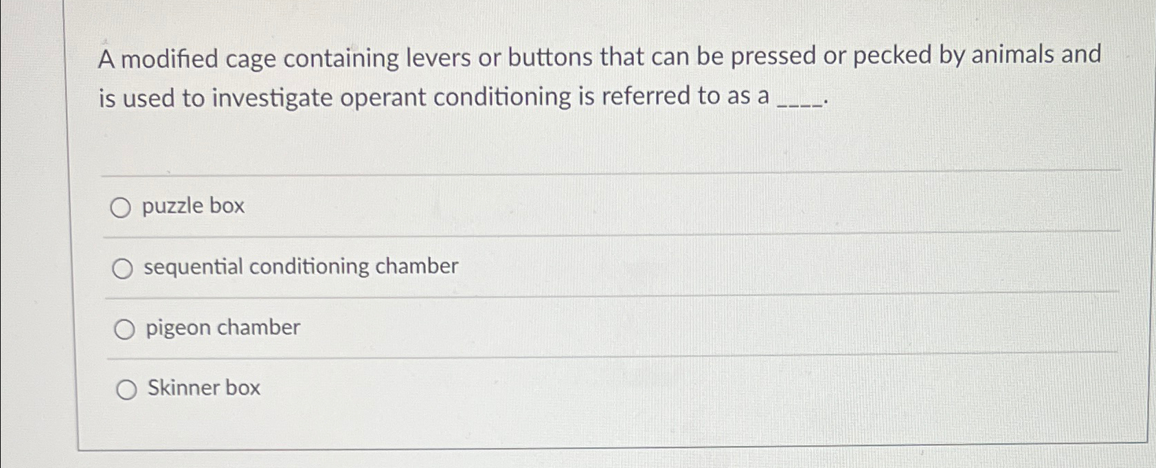 Solved A modified cage containing levers or buttons that can | Chegg.com