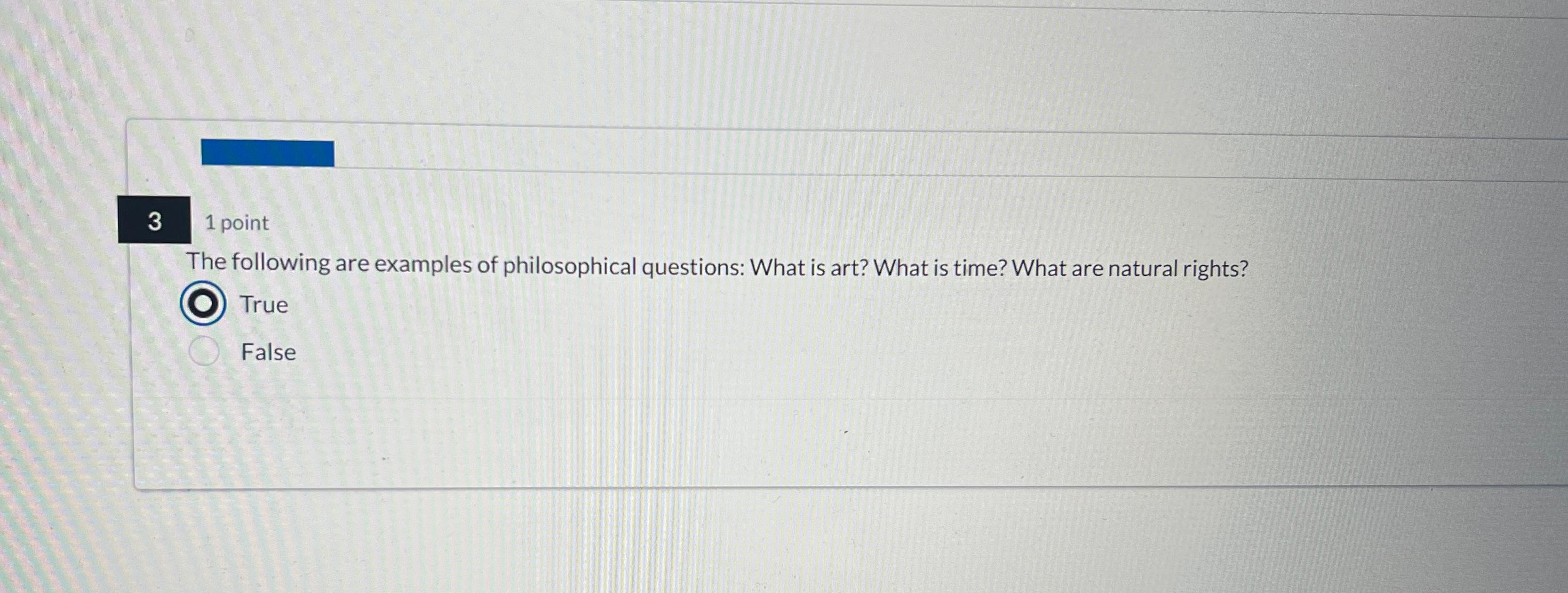 Solved 31 ﻿pointThe following are examples of philosophical | Chegg.com