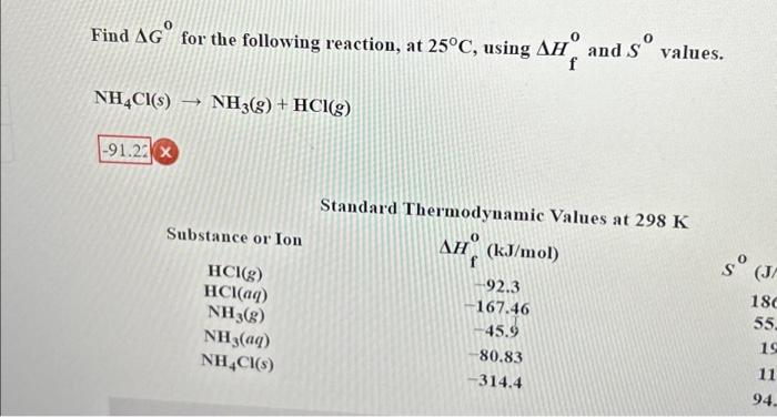 Solved Find AGº for the following reaction, at 25°C, using | Chegg.com