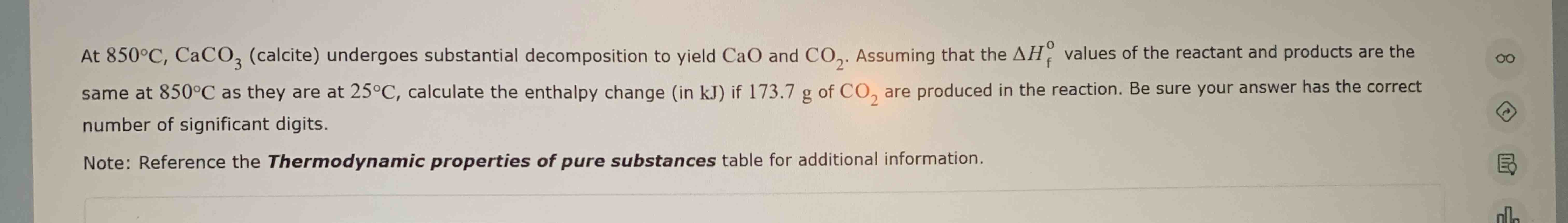 Solved At 850°C,CaCO3 (calcite) ﻿undergoes substantial | Chegg.com