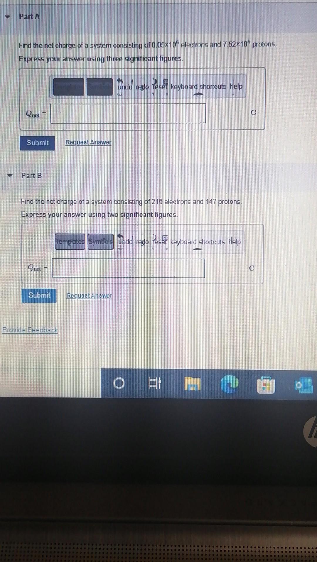 Solved Part A Find the net charge of a system consisting of | Chegg.com
