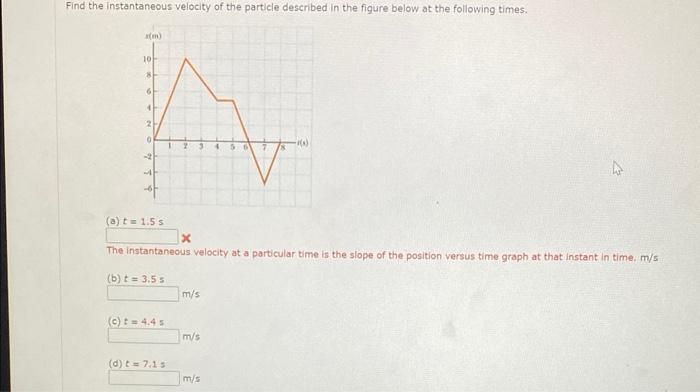 Solved Fnd the instantaneous velocity of the particle | Chegg.com