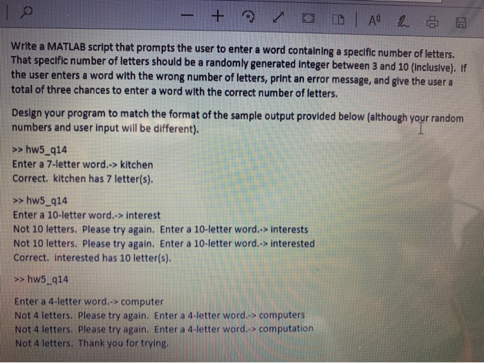 Solved - + D Ah @ Write a MATLAB script that prompts the | Chegg.com