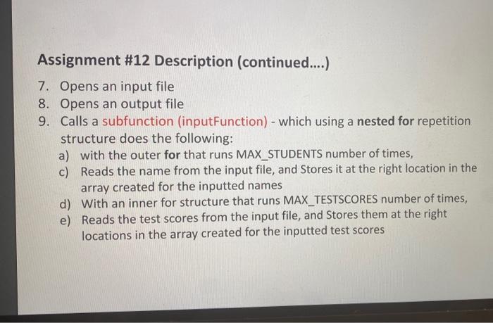 Solved Assignment \#12 Description Write the necessary | Chegg.com