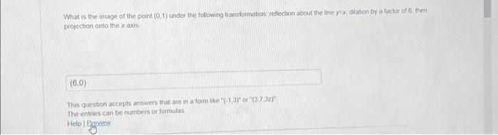 Solved What is the image of the point (0,1) under the | Chegg.com