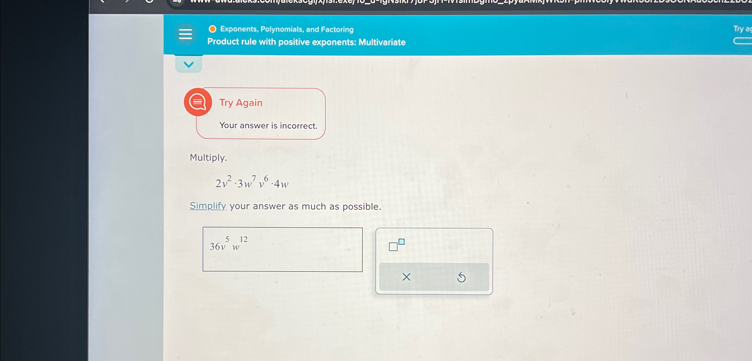 Solved Exponents, Polynomials, and FactoringProduct rule | Chegg.com