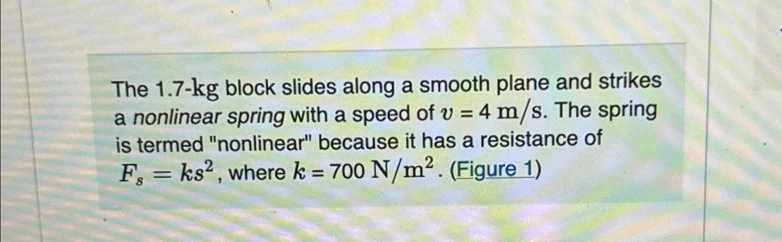 Solved The 1.7-kg ﻿block slides along a smooth plane and | Chegg.com