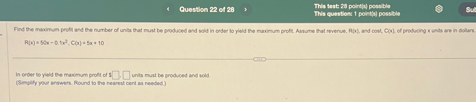 Solved Question 22 ﻿of 28This test: 28 ﻿point(s) | Chegg.com