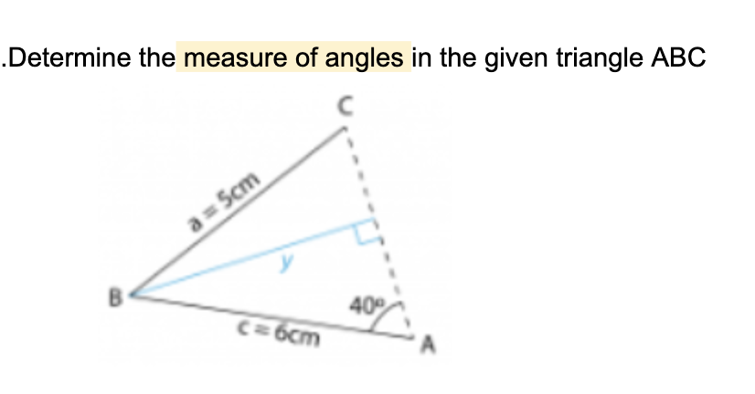 Solved Determine the measure of angles in the given triangle | Chegg.com