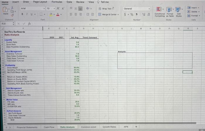 Solved 3. On "Ratio Analysis" worksheet calculate the | Chegg.com