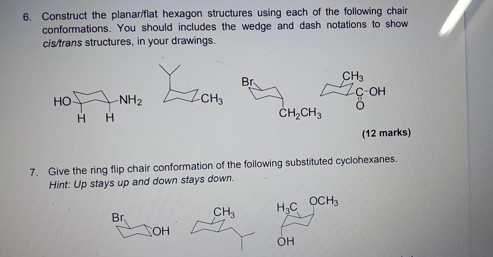 Solved 6. Construct the planar/flat hexagon structures using | Chegg.com