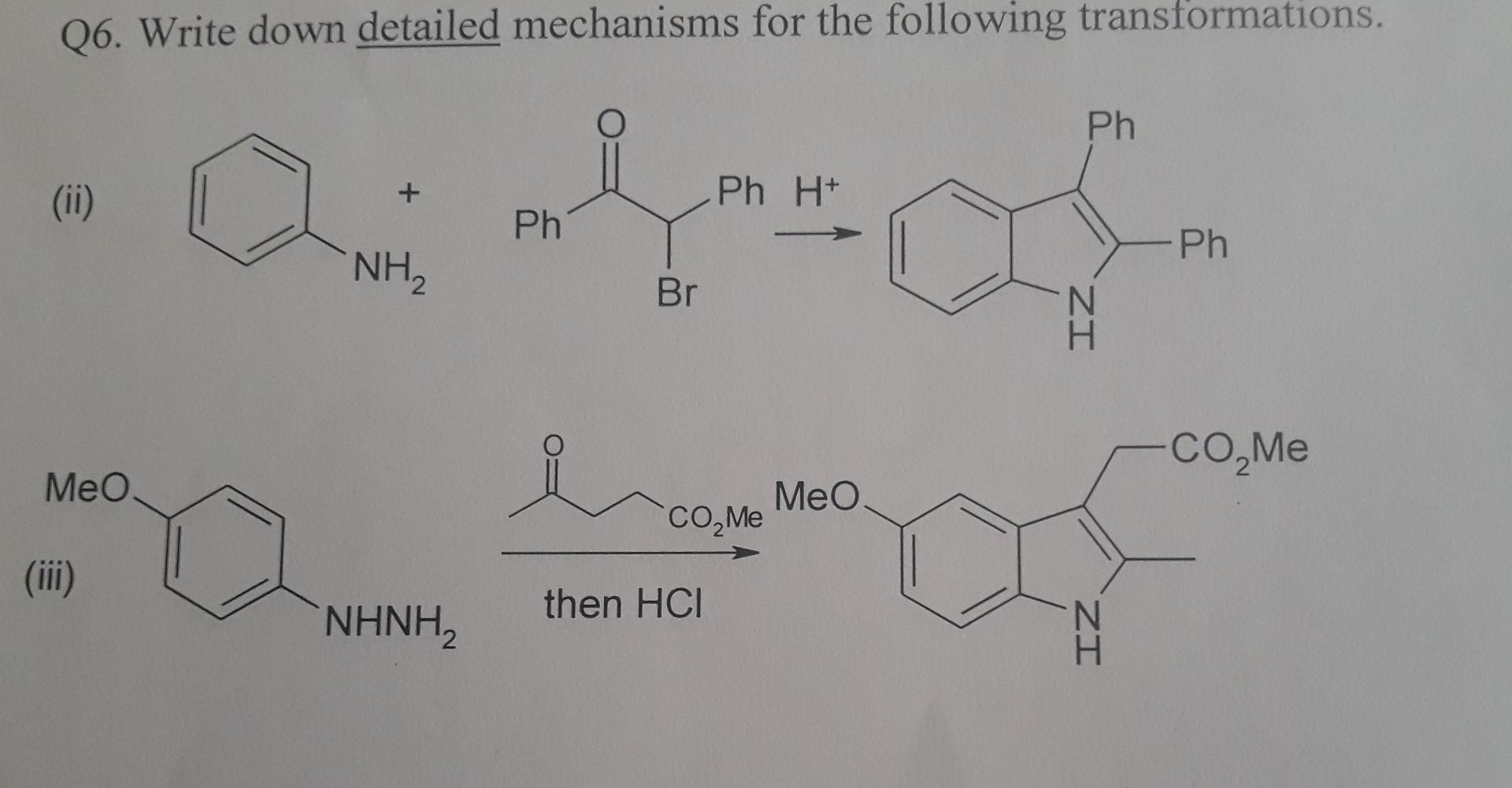 Solved Q6. Write down detailed mechanisms for the following | Chegg.com