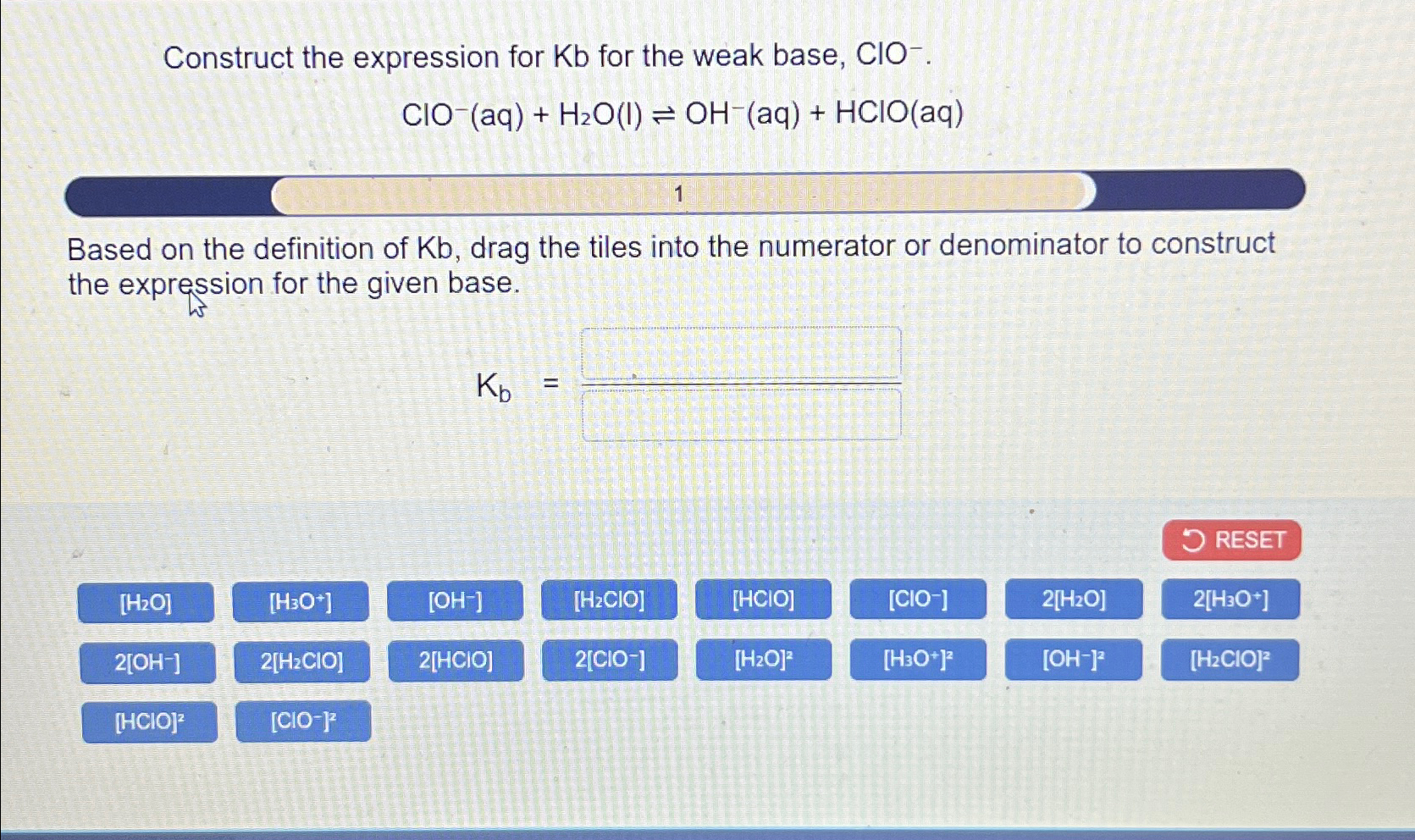 Solved Construct the expression for Kb ﻿for the weak base, | Chegg.com