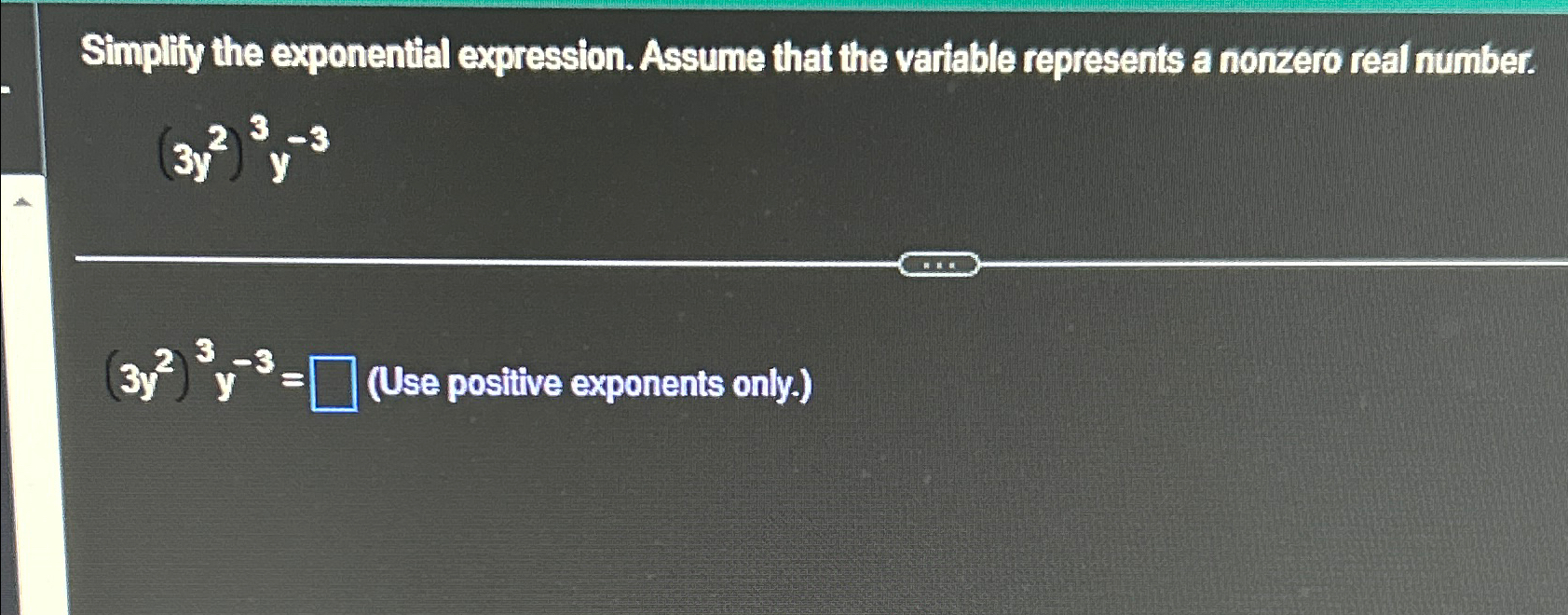 Solved Simplify the exponential expression. Assume that the | Chegg.com