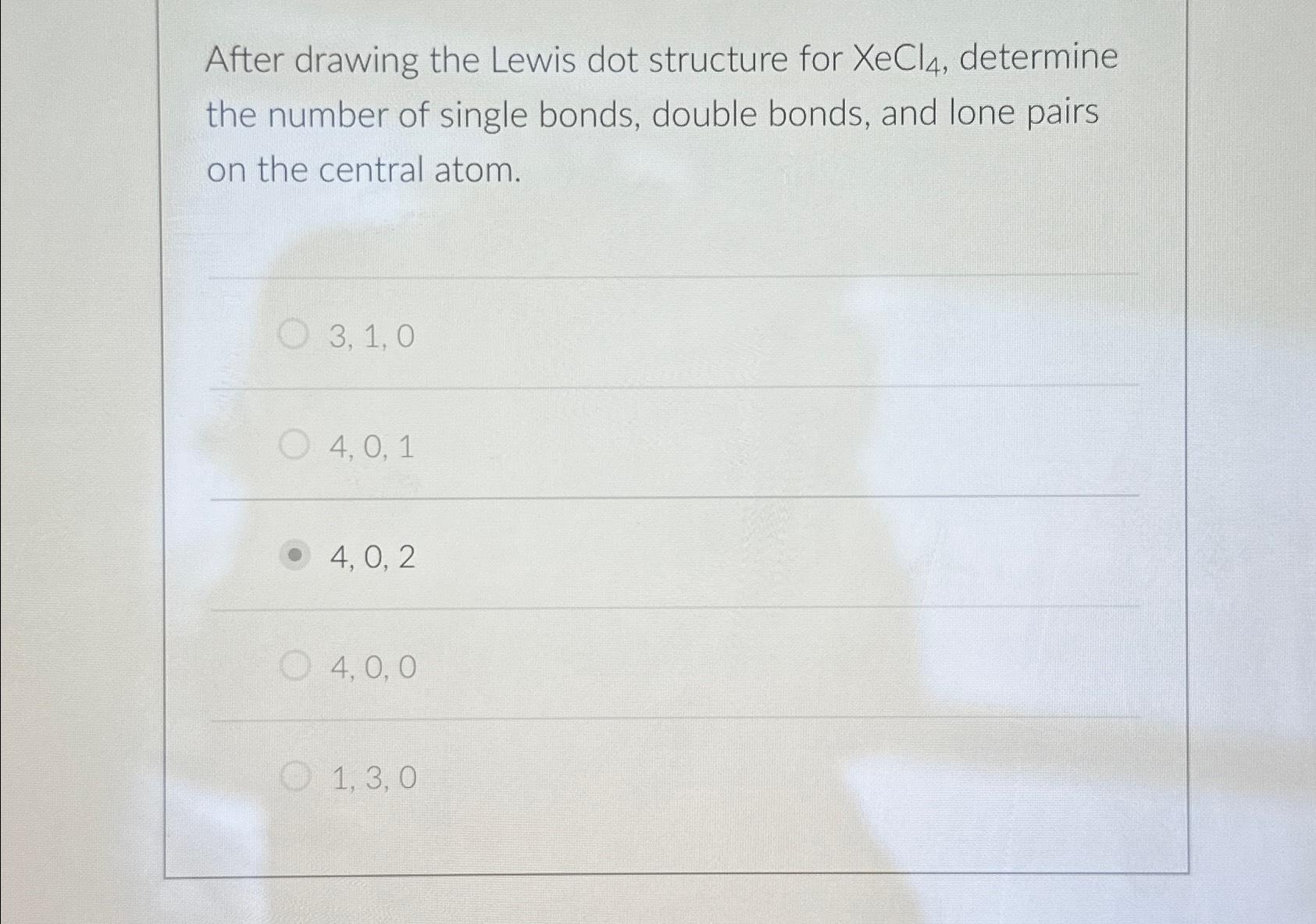 Solved After drawing the Lewis dot structure for xeCl4, | Chegg.com