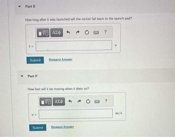 Solved A rocket blasts off vertically from rest on the | Chegg.com