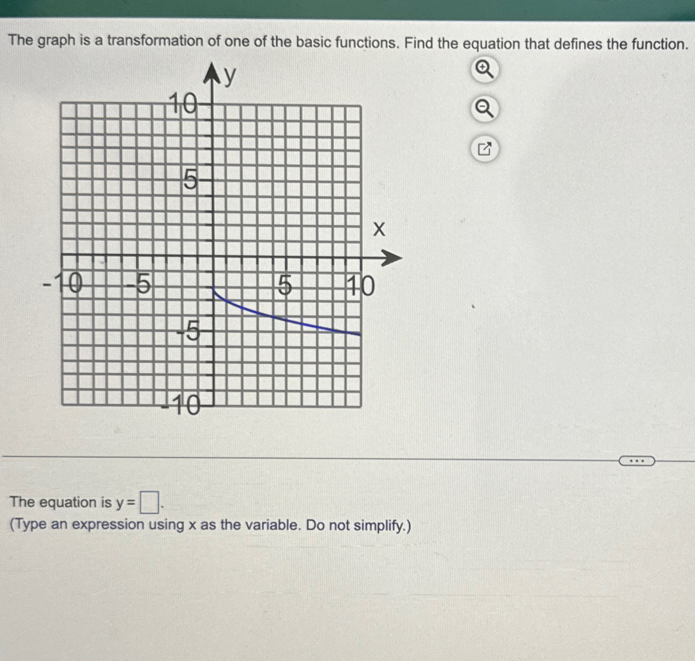 Solved The graph is a transformation of one of the basic | Chegg.com