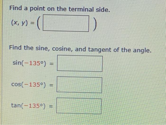Solved Draw the following angle in standard position -135 y | Chegg.com