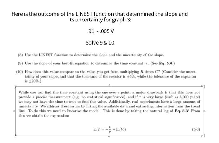 Here is the outcome of the LINEST function that | Chegg.com