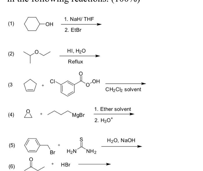(1) (2) Reflux HI,H2O (3 (4) (5) H2O,NaOH | Chegg.com