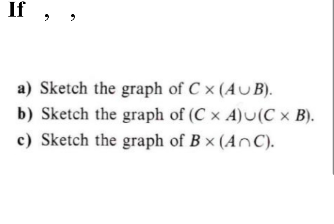 a) ﻿Sketch the graph of C×(A∪B).b) ﻿Sketch the graph | Chegg.com