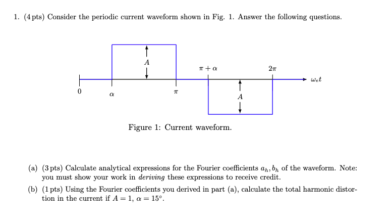 Solved (4 pts) Consider the periodic current waveform | Chegg.com Solved (4 pts) Consider the periodic current waveform | Chegg.com